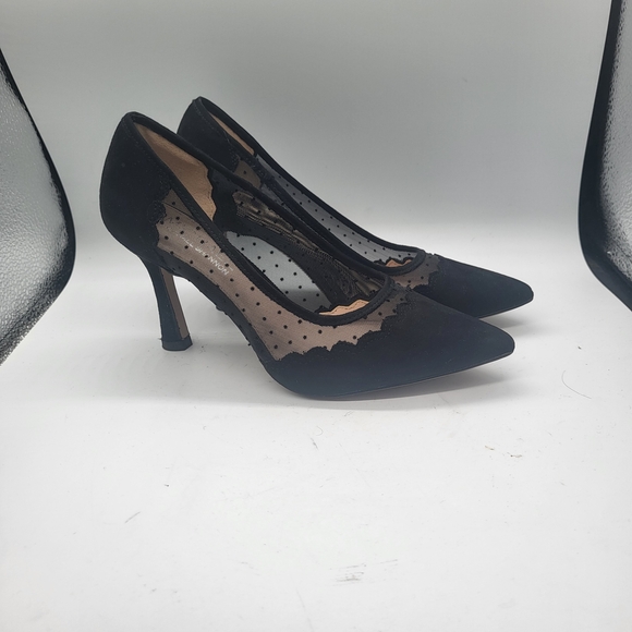Michael Shannon | Shoes | Michael Shannon Black Womens Scallopped Mesh ...